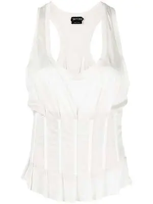 TOM FORD Panelled-bodice Tank Top - White