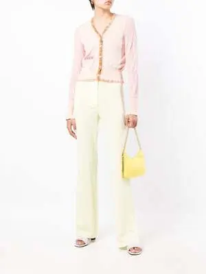 Stella McCartney Velvet-trim Wool Cardigan