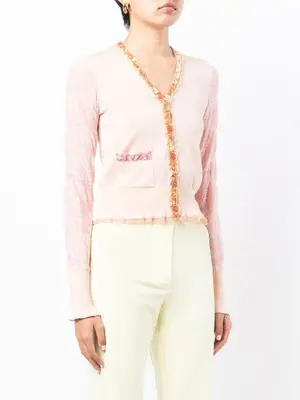 Stella McCartney Velvet-trim Wool Cardigan
