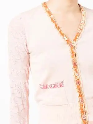 Stella McCartney Velvet-trim Wool Cardigan