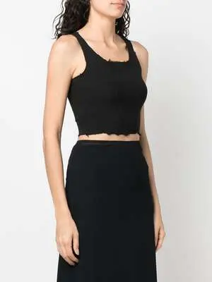 MARC LE BIHAN Raw-edge Cropped Top