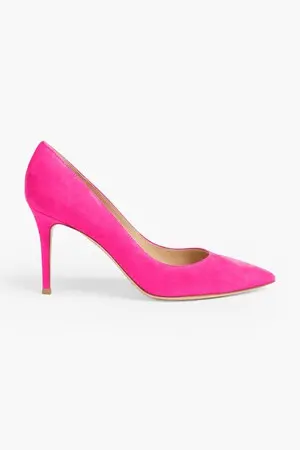 GIANVITO ROSSI 85 Suede Pumps - Bright Pink