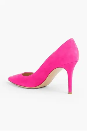 GIANVITO ROSSI 85 Suede Pumps - Bright Pink