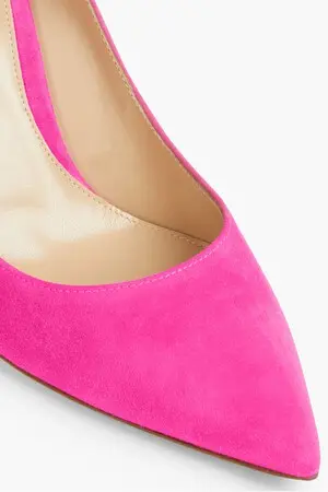 GIANVITO ROSSI 85 Suede Pumps - Bright Pink