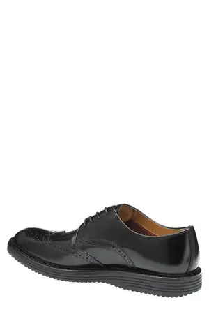 Johnston & Murphy Upton Wingtip Derby - Black/ Black Full Grain
