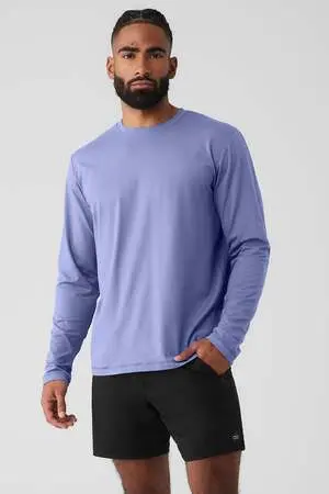 Alo Yoga Conquer Reform Crewneck Long Sleeve Top Infinity Blue