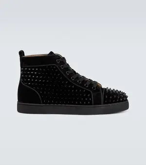 CHRISTIAN LOUBOUTIN Louis Orlato Suede Sneakers - Black