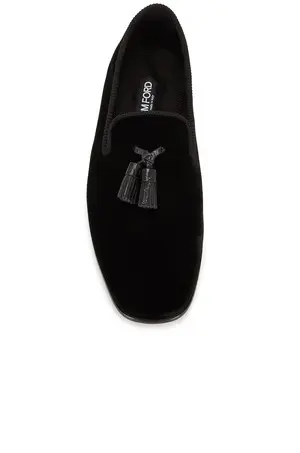TOM FORD Velvet Loafer - Black