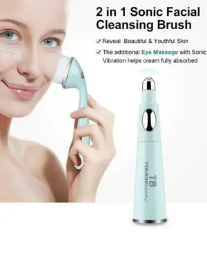 TOUCHBEAUTY 2 In 1 Sonic Facial Brush Cleanser Eye Massager