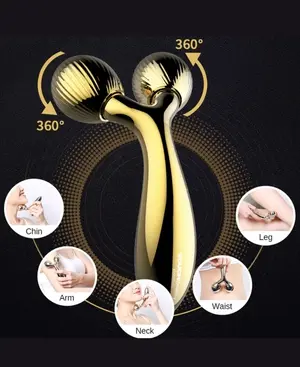 TOUCHBEAUTY Facial Beauty Massage Roller - Gold