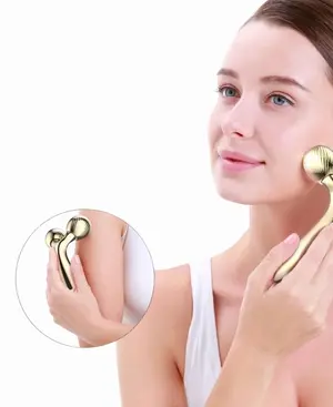 TOUCHBEAUTY Facial Beauty Massage Roller - Gold