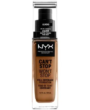 NYX PROFESSIONAL MAKEUP Can't Stop Won't Stop Full Coverage Foundation . Almond (medium/cool Undertone)