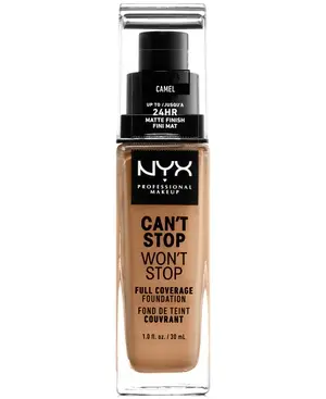 NYX PROFESSIONAL MAKEUP Can't Stop Won't Stop Full Coverage Foundation . Camel (medium Light/olive Undertone)