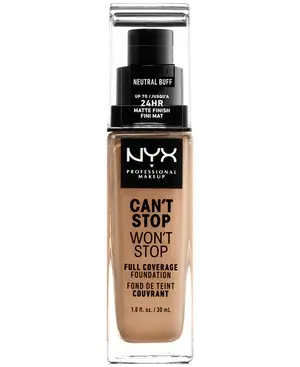 NYX PROFESSIONAL MAKEUP Can't Stop Won't Stop Full Coverage Foundation . Neutral Buff (beige/cool Undertone)