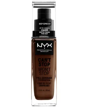NYX PROFESSIONAL MAKEUP Can't Stop Won't Stop Full Coverage Foundation Deep Espresso (deepest Deep/cool Underto