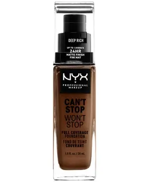 NYX PROFESSIONAL MAKEUP Can't Stop Won't Stop Full Coverage Foundation Deep Rich (deep/pink Undertone)