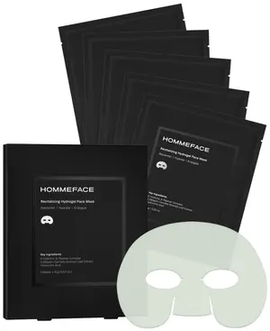 HOMMEFACE Revitalizing Hydrogel Facial Sheet Mask Set - White