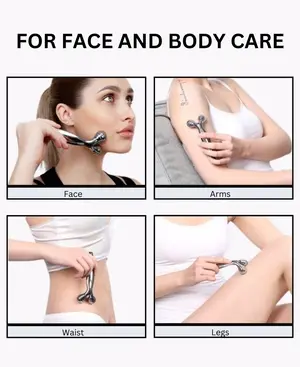 TOUCHBEAUTY Microcurrent Facial Face Massager Device Roller - Silver