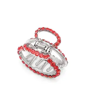 SOHO STYLE Oval Jeweled Hair Claw - Red