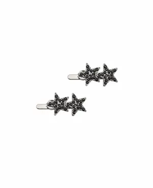SOHO STYLE Twin Star Barrette Set - Black