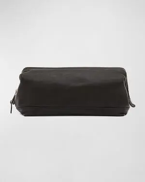 Il Bisonte Leather Travel Toiletry Case - Vintage Black