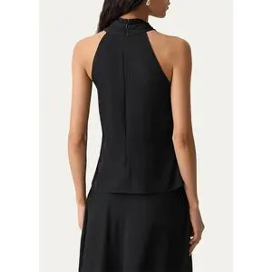 Theory Halter Solid Sleeveless Top - Blk