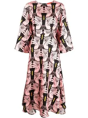La DoubleJ Sorella Printed Silk Dress - Pink