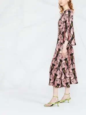 La DoubleJ Sorella Printed Silk Dress - Pink