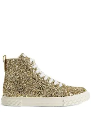 GIUSEPPE ZANOTTI Ecoblabber Glitter High-top Sneakers - Gold