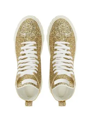 GIUSEPPE ZANOTTI Ecoblabber Glitter High-top Sneakers - Gold