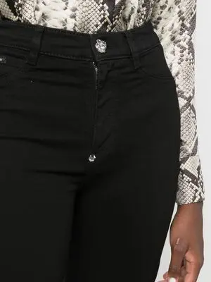 Philipp Plein High-waisted Biker Jeans - Black