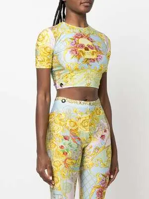 Philipp Plein Baroque-print Crop-top