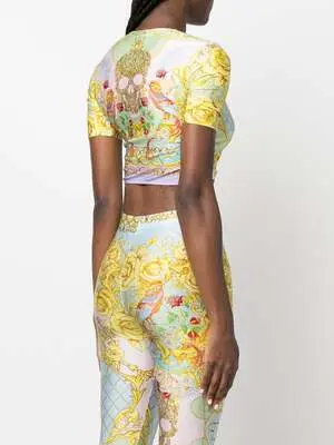 Philipp Plein Baroque-print Crop-top