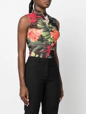 Philipp Plein Floral Sleeveless Bodysuit