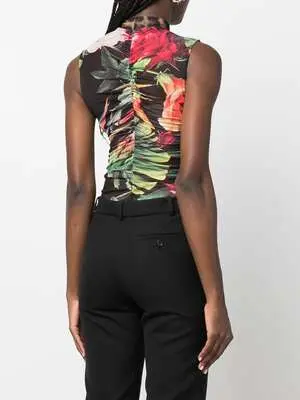 Philipp Plein Floral Sleeveless Bodysuit