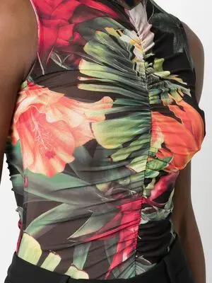 Philipp Plein Floral Sleeveless Bodysuit