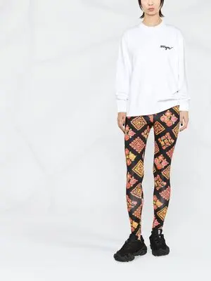 La DoubleJ Floral Check Leggings - Black