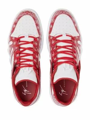 GIUSEPPE ZANOTTI Talon Bandana-print Sneakers - Red