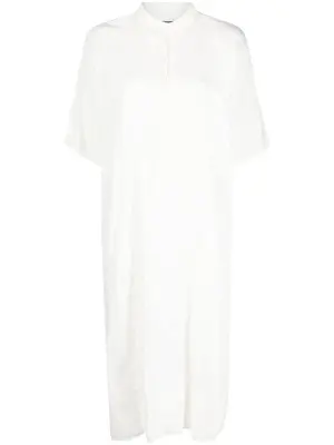 Kristensen Du Nord Silk Midi Shirt Dress - Neutrals