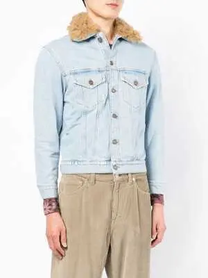 ERL Fur-collared Denim Jacket