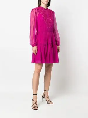 Alberta Ferretti Embroidered Chiffon Dress