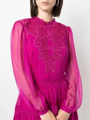 Alberta Ferretti Embroidered Chiffon Dress