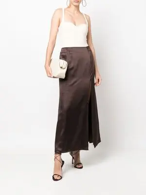 Bite Studios Side-slit Silk Skirt