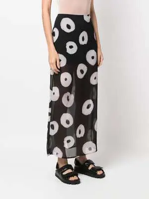 Nina Ricci Printed Semi-sheer Skirt
