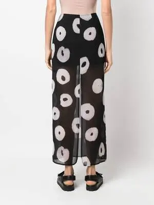 Nina Ricci Printed Semi-sheer Skirt