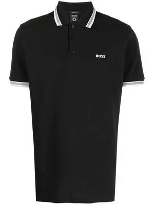 BOSS Embroidered-logo Cotton Polo Shirt - Black
