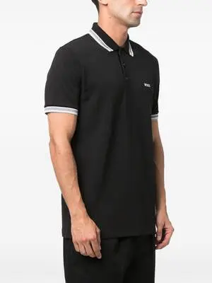 BOSS Embroidered-logo Cotton Polo Shirt - Black