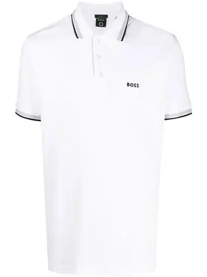 BOSS Embroidered Logo Polo Shirt - White