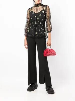 Anna Sui Floral-embroidered Lace Blouse