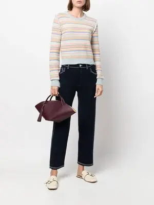 BARRIE High-rise Straight-leg Trousers - Blue